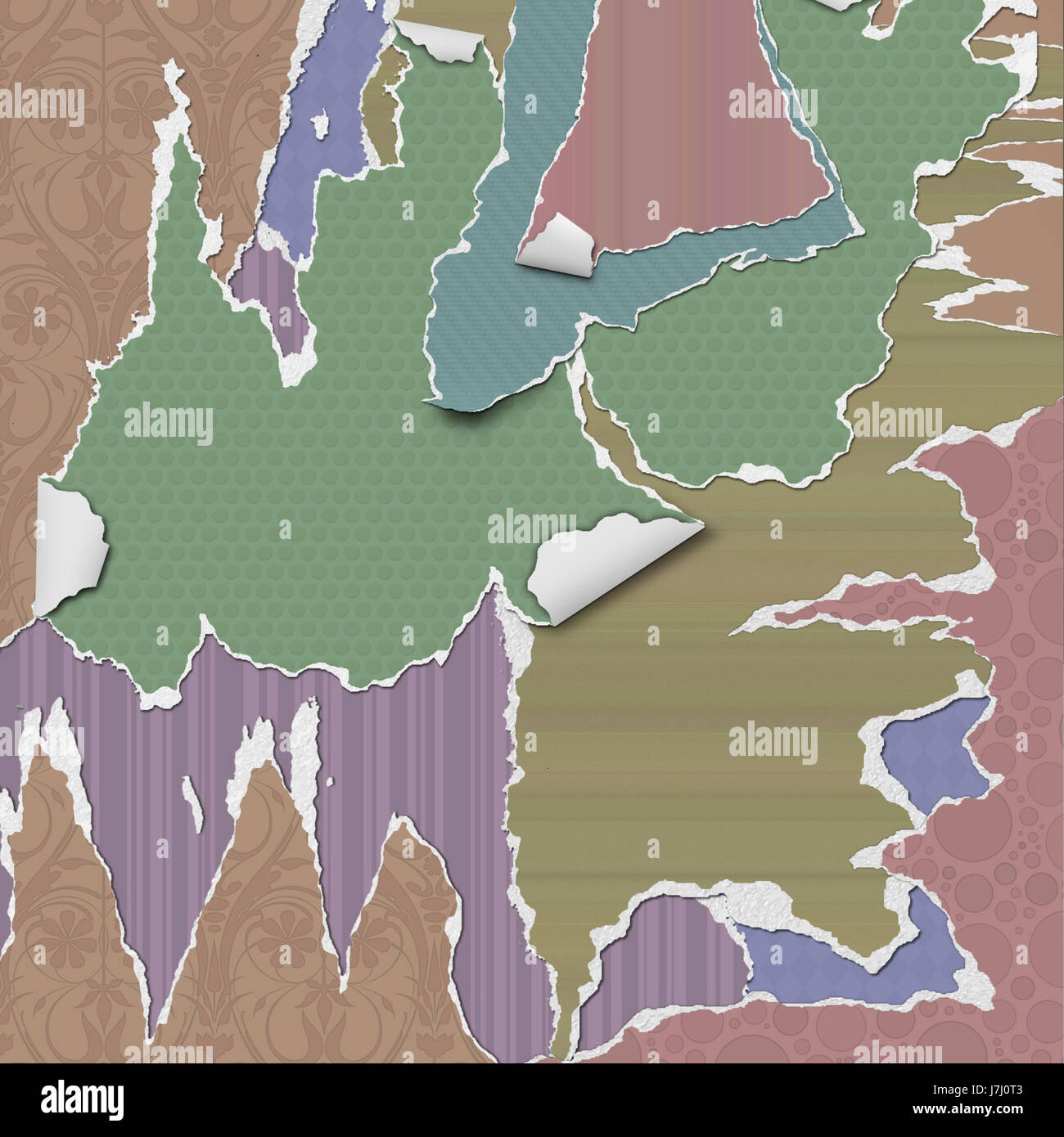 wallpaper torn ripped peeling rough illustration abstract wallpaper ...