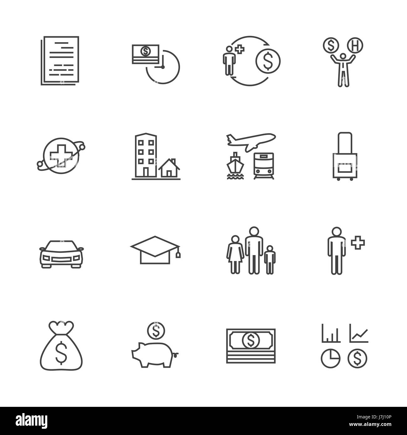 Cargo insurance line icon Cut Out Stock Images & Pictures - Alamy