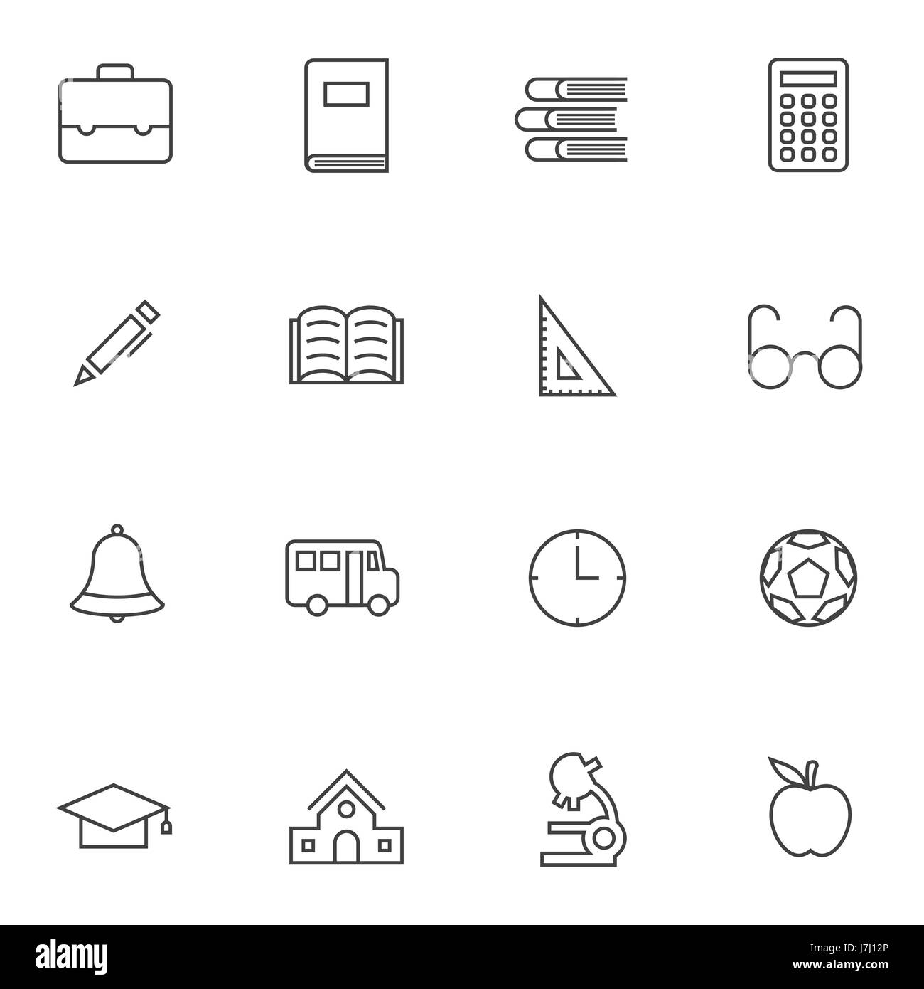 Simple Education icon sets. Line icons Stock Vector Image & Art - Alamy