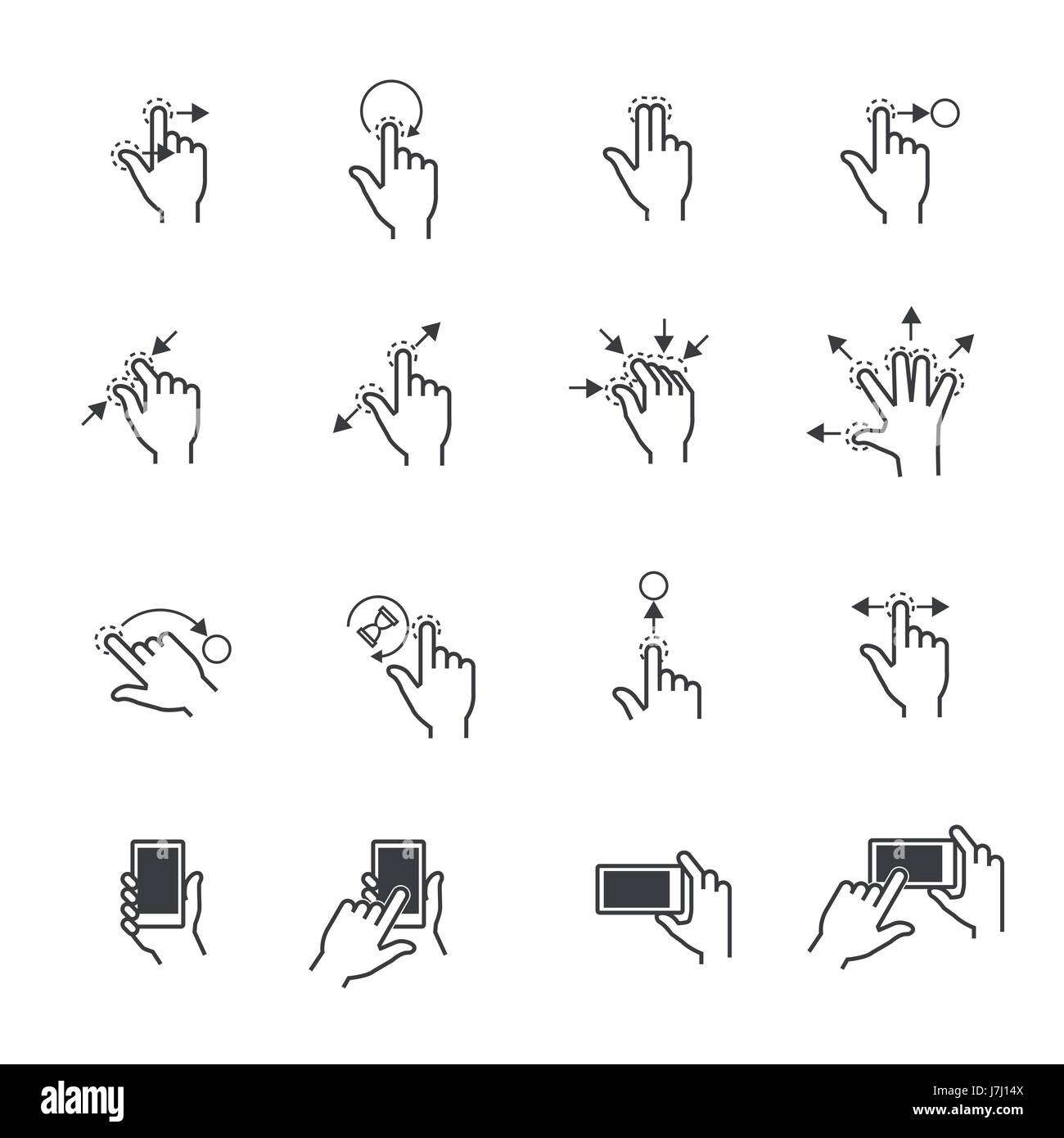 Gesture icons for touch devices Stock Vector Image & Art - Alamy