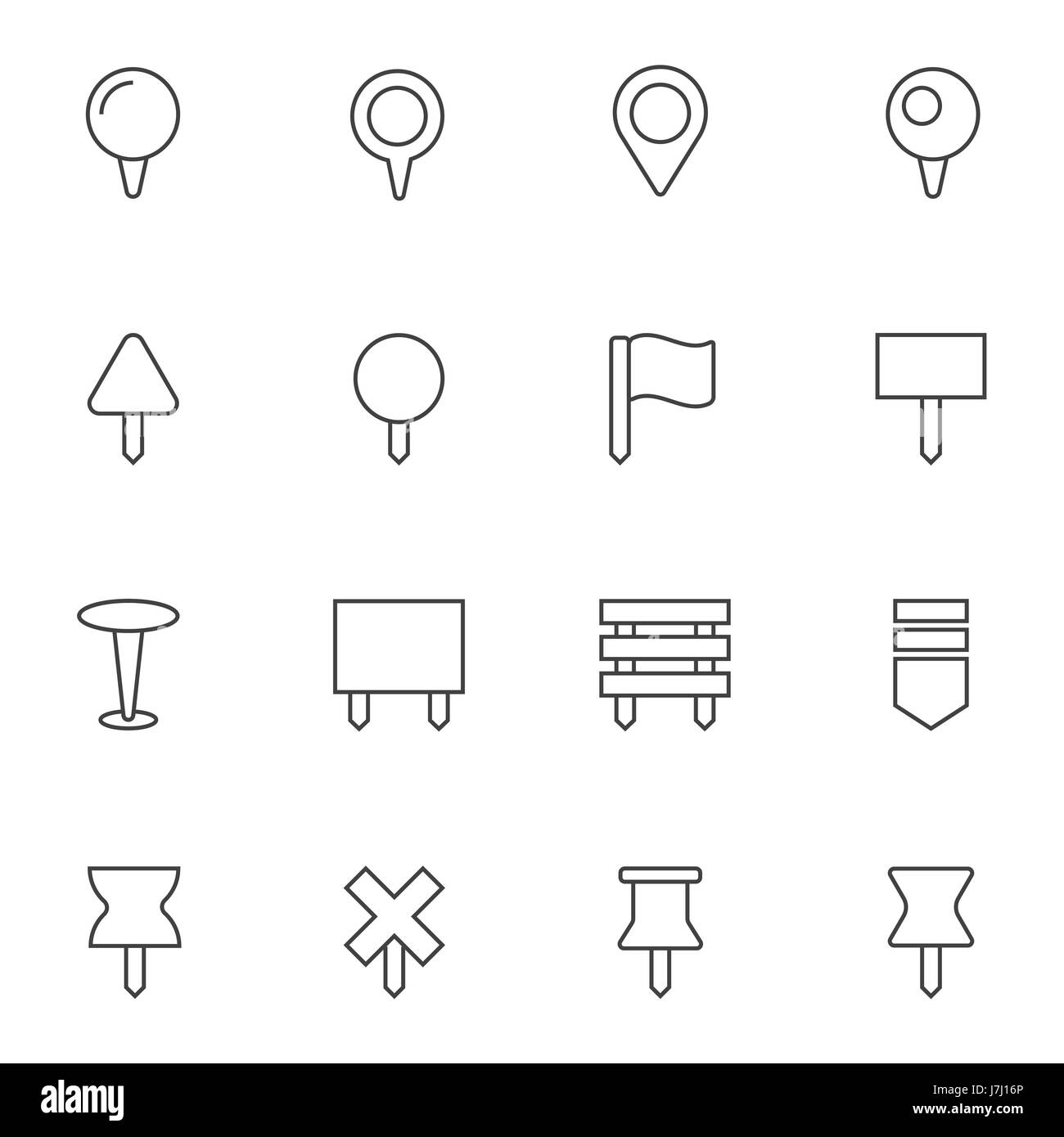Navigation pins icons set Stock Vector Image & Art - Alamy