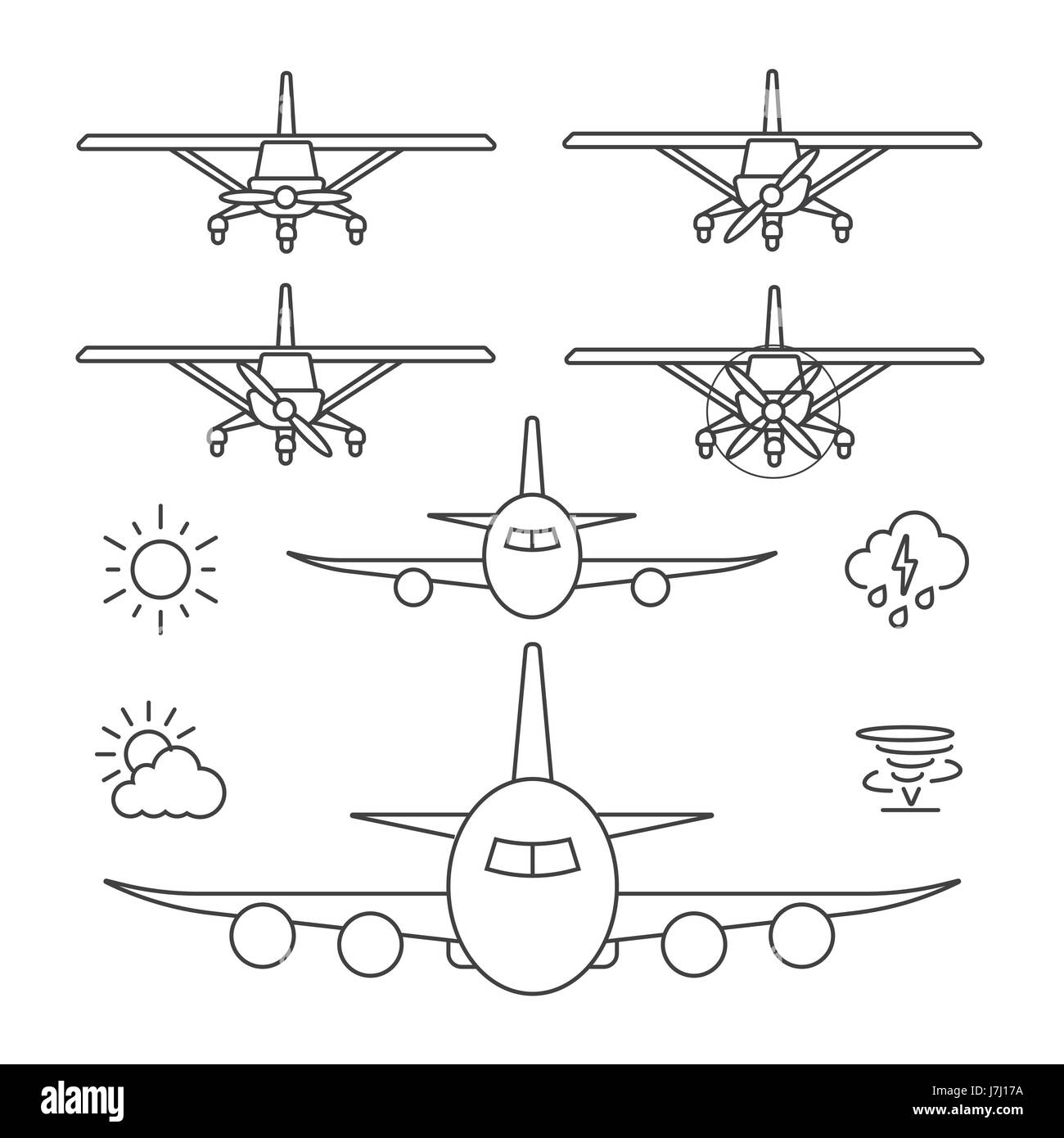 Airplane engine transportation line Black and White Stock Photos ...