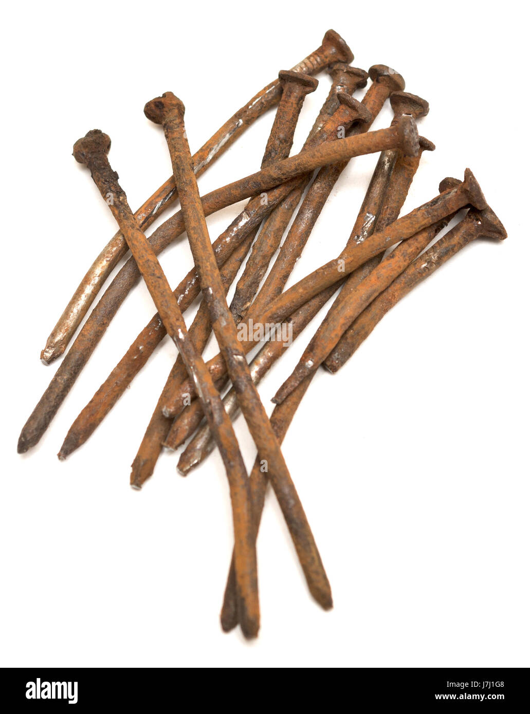 rusty nails isolated on white background Stock Photo - Alamy