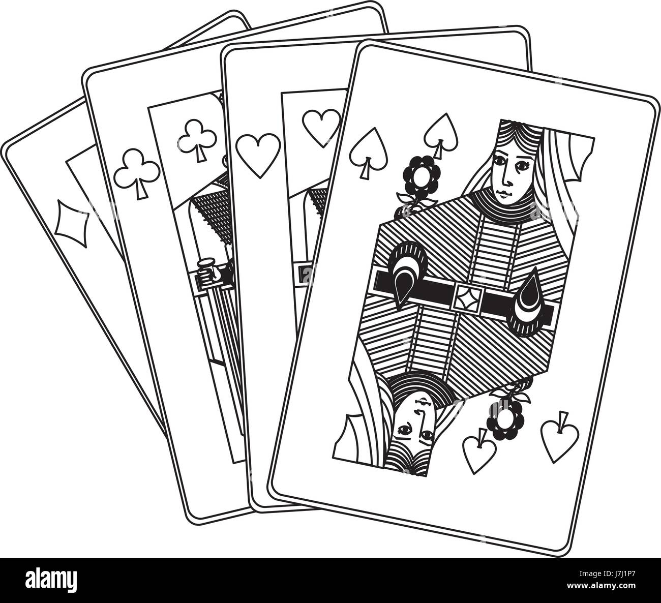 poker casino cards queen symbol Stock Vector Image & Art - Alamy