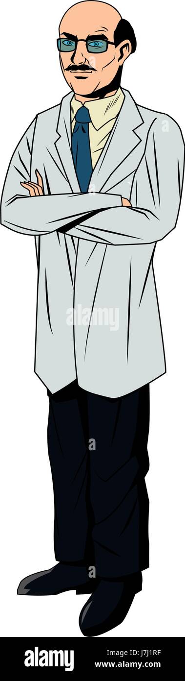 Cartoon male doctor glasses smile hi-res stock photography and images ...