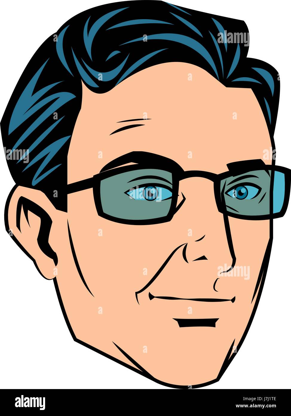 portrait of a man, male professional face close-up vector illustration ...