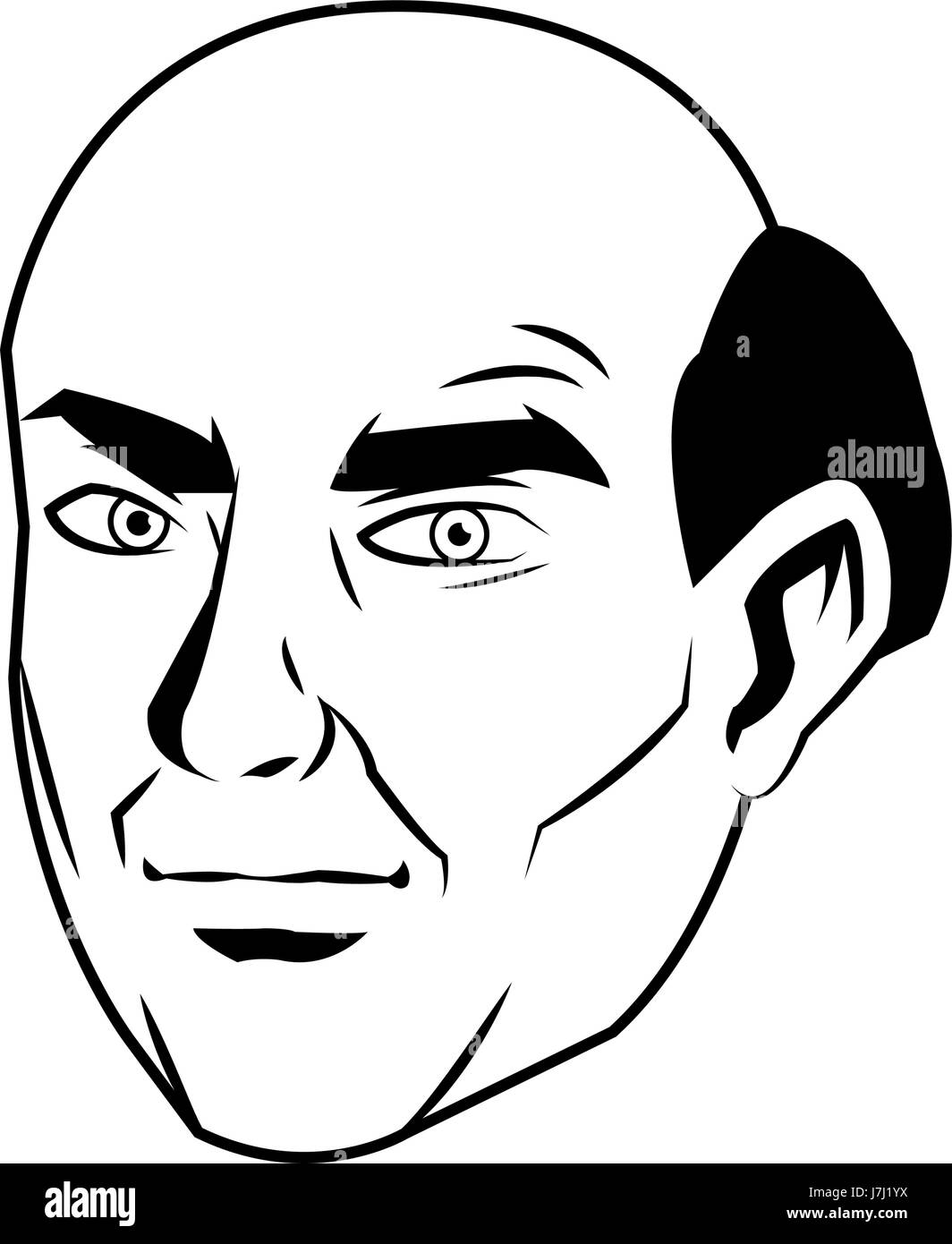 portrait of a man, male professional face close-up vector illustration ...