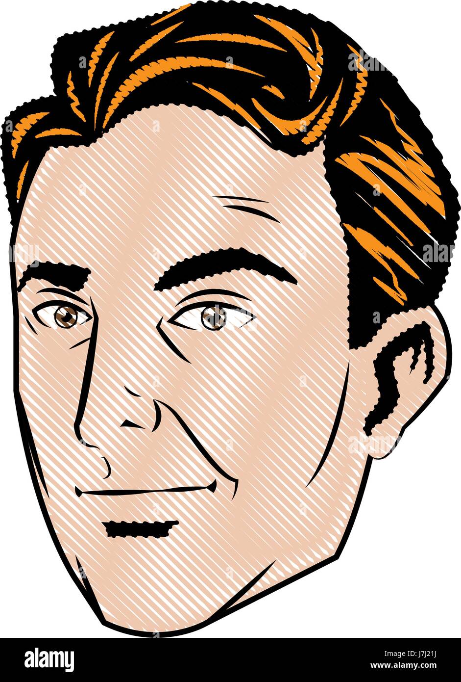 portrait of a man, male professional face close-up vector illustration ...