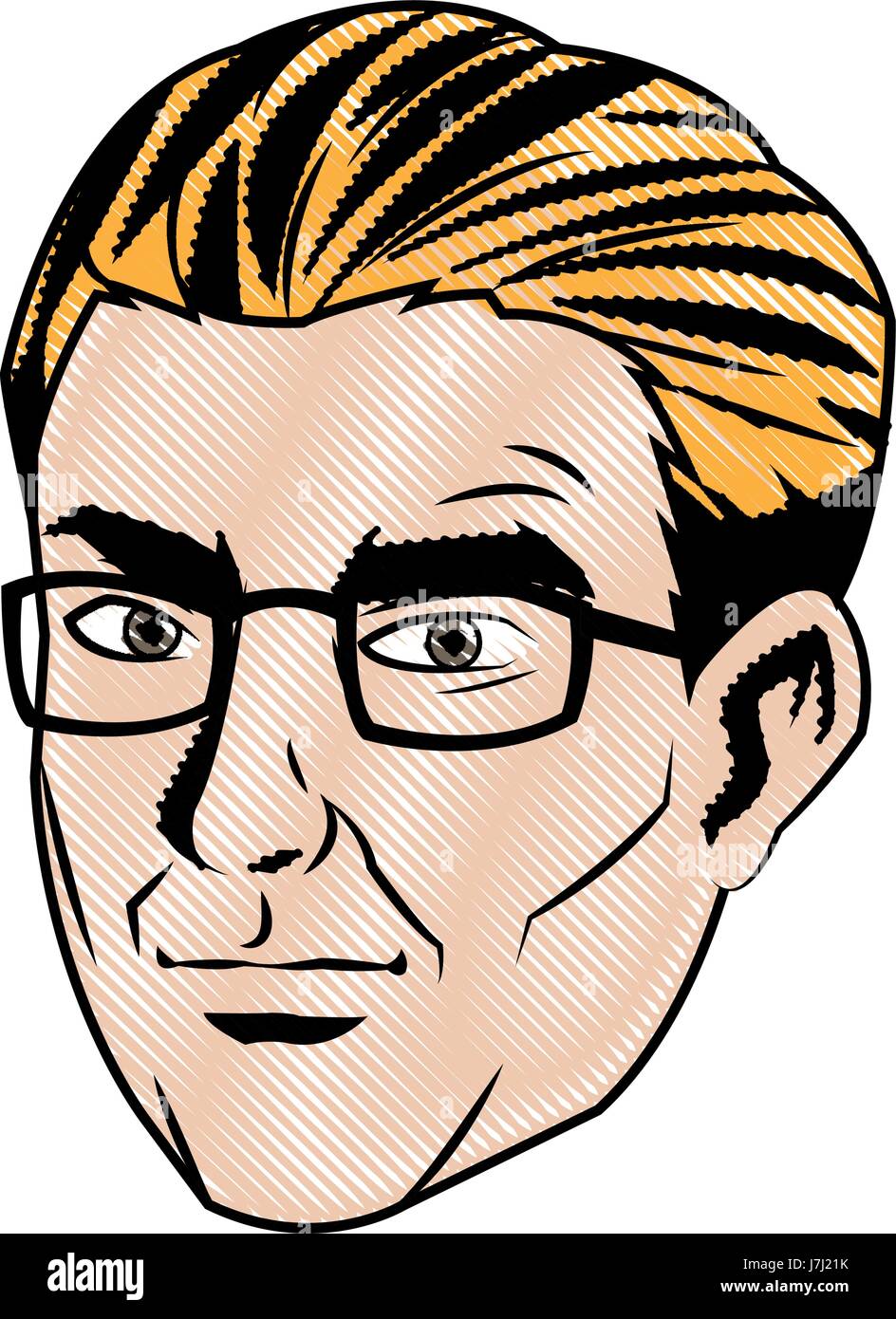 portrait of a man, male professional face close-up vector illustration ...