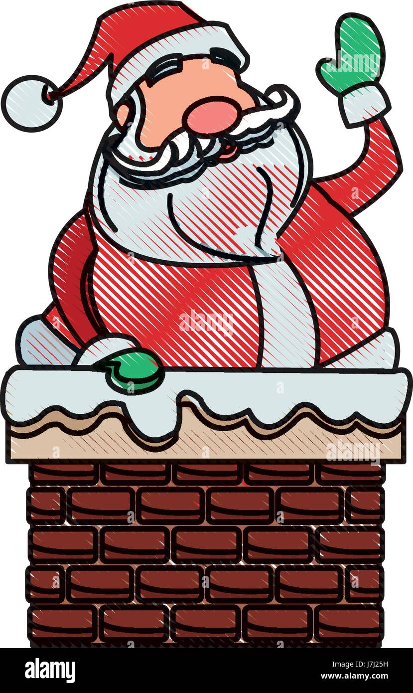 drawing santa claus christmas character style Stock Vector Image & Art ...