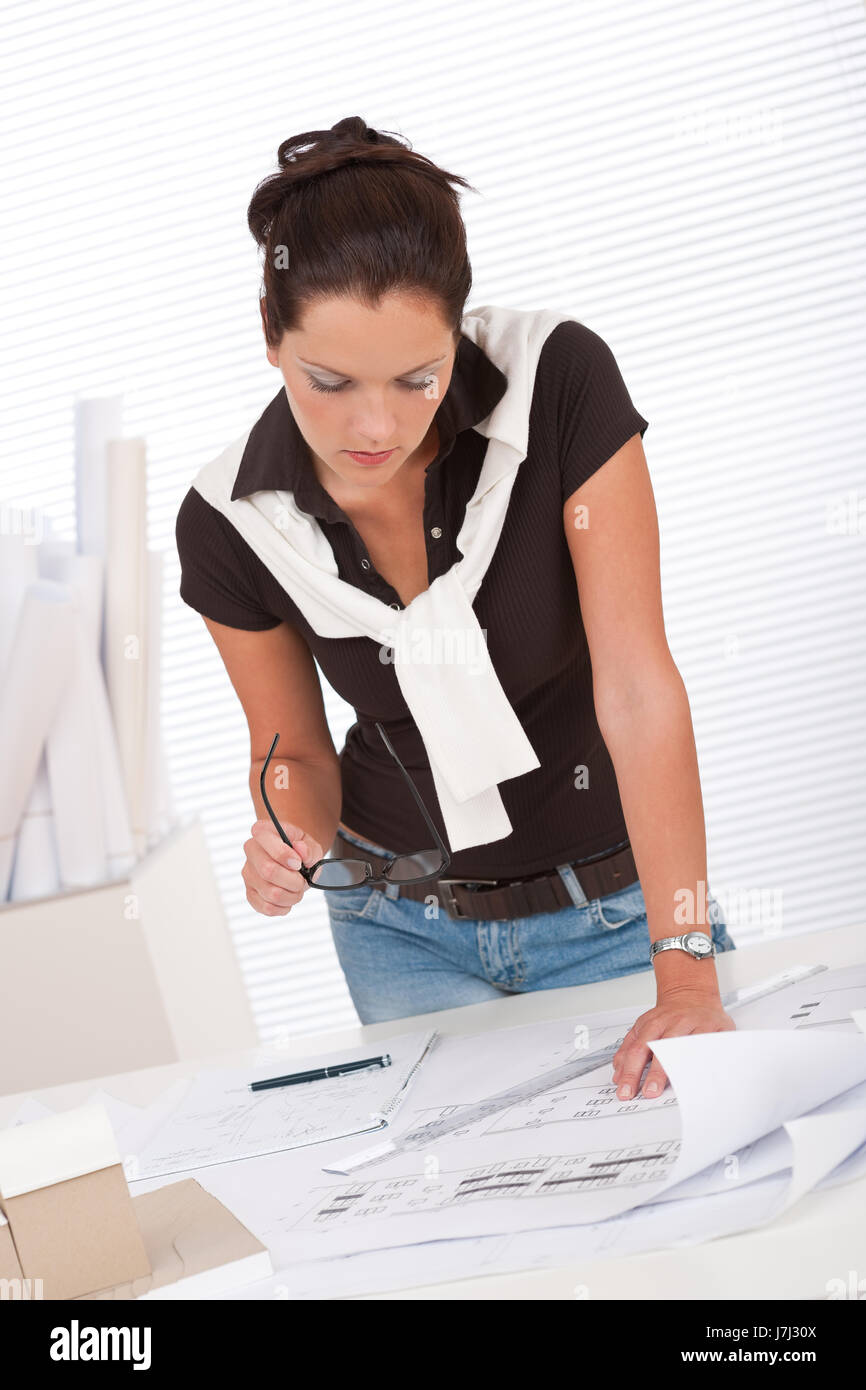 woman office successful succesful female professional architect ...
