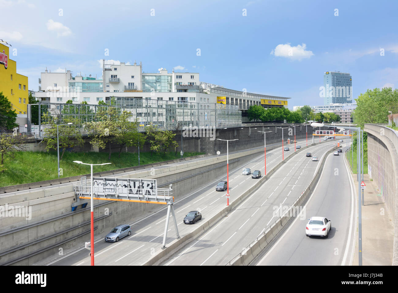 freeway Südosttangente A23 at Monte Laa, Wien, Vienna, 10. Favoriten ...