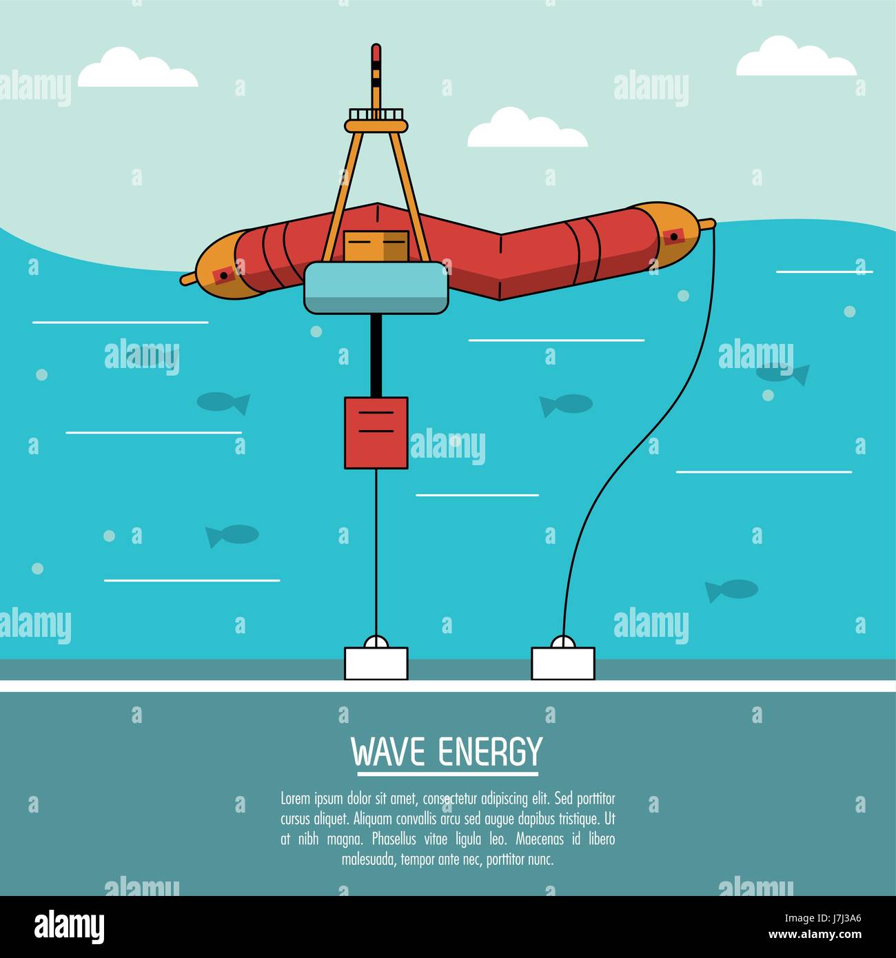 color sea landscape background alternative energy source wave station ...