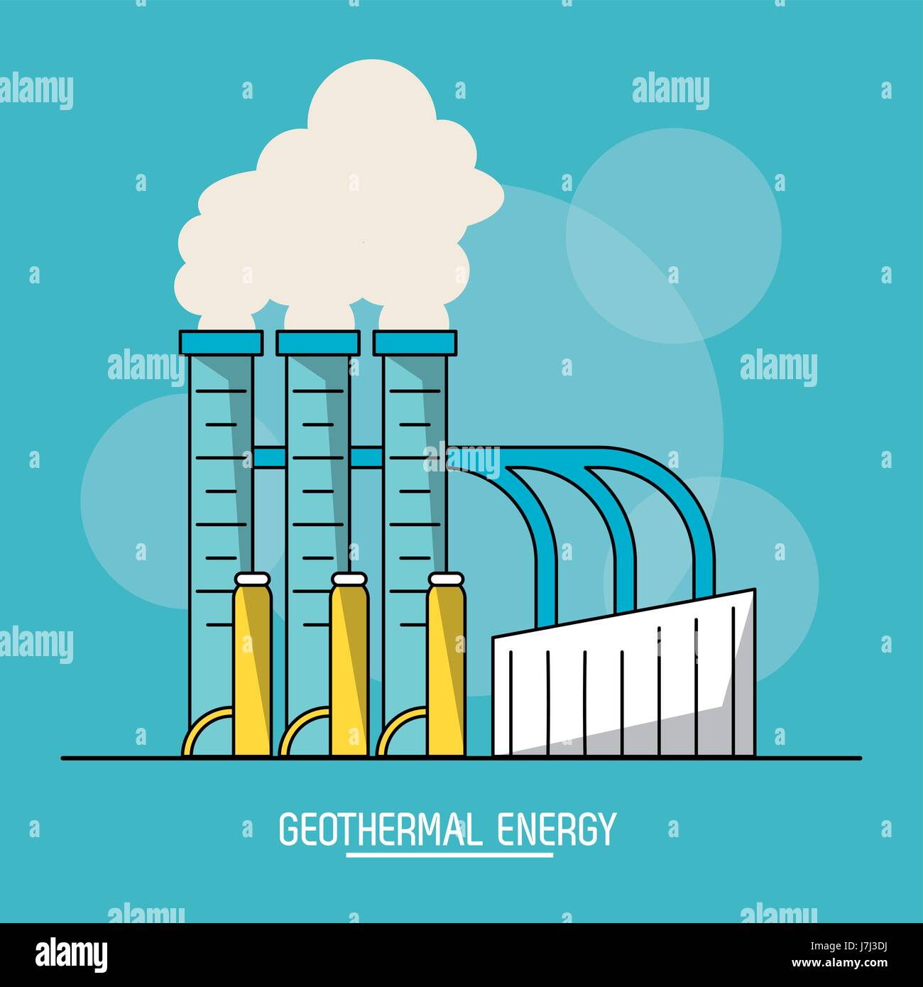 blue color background with bubbles of geothermal energy production ...