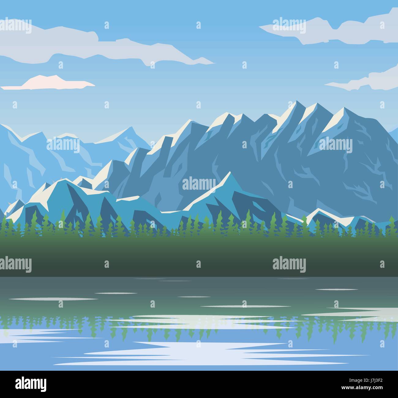 Landscape ice glacier river Stock Vector Images - Alamy