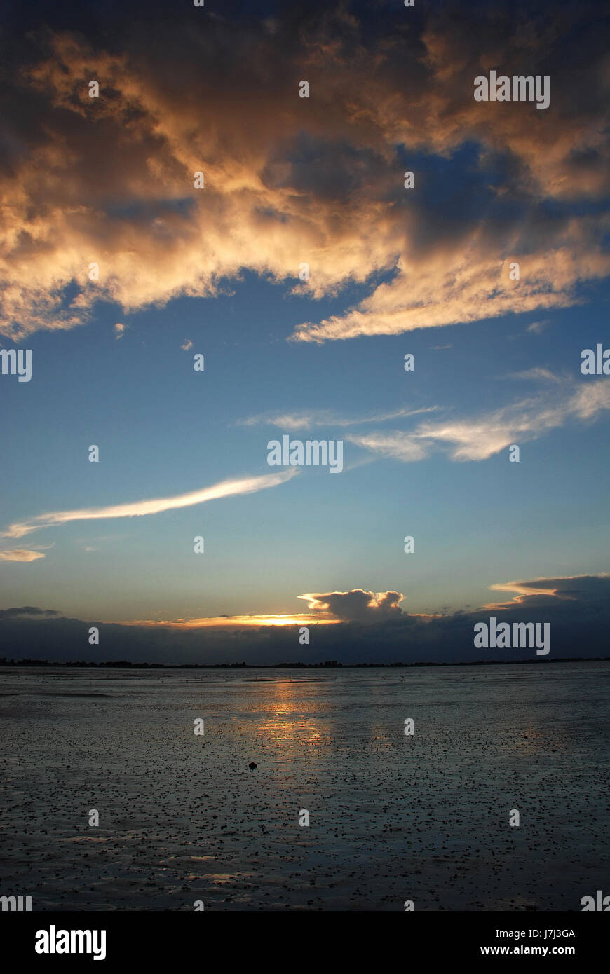 sunset water north sea salt water sea ocean evening firmament sky sands ...