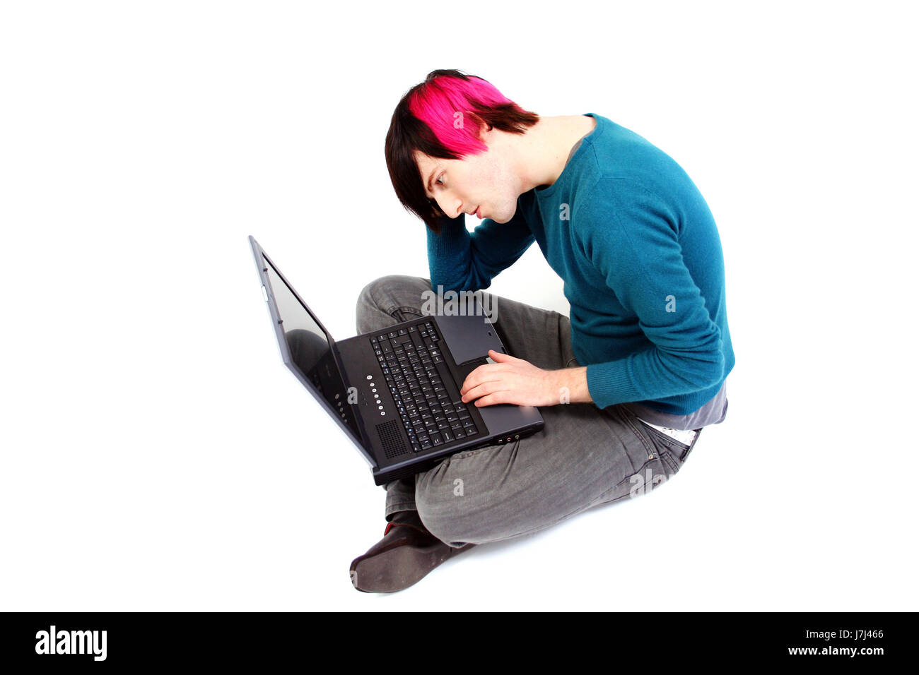 laptop notebook computers computer PC male masculine work factory man ...