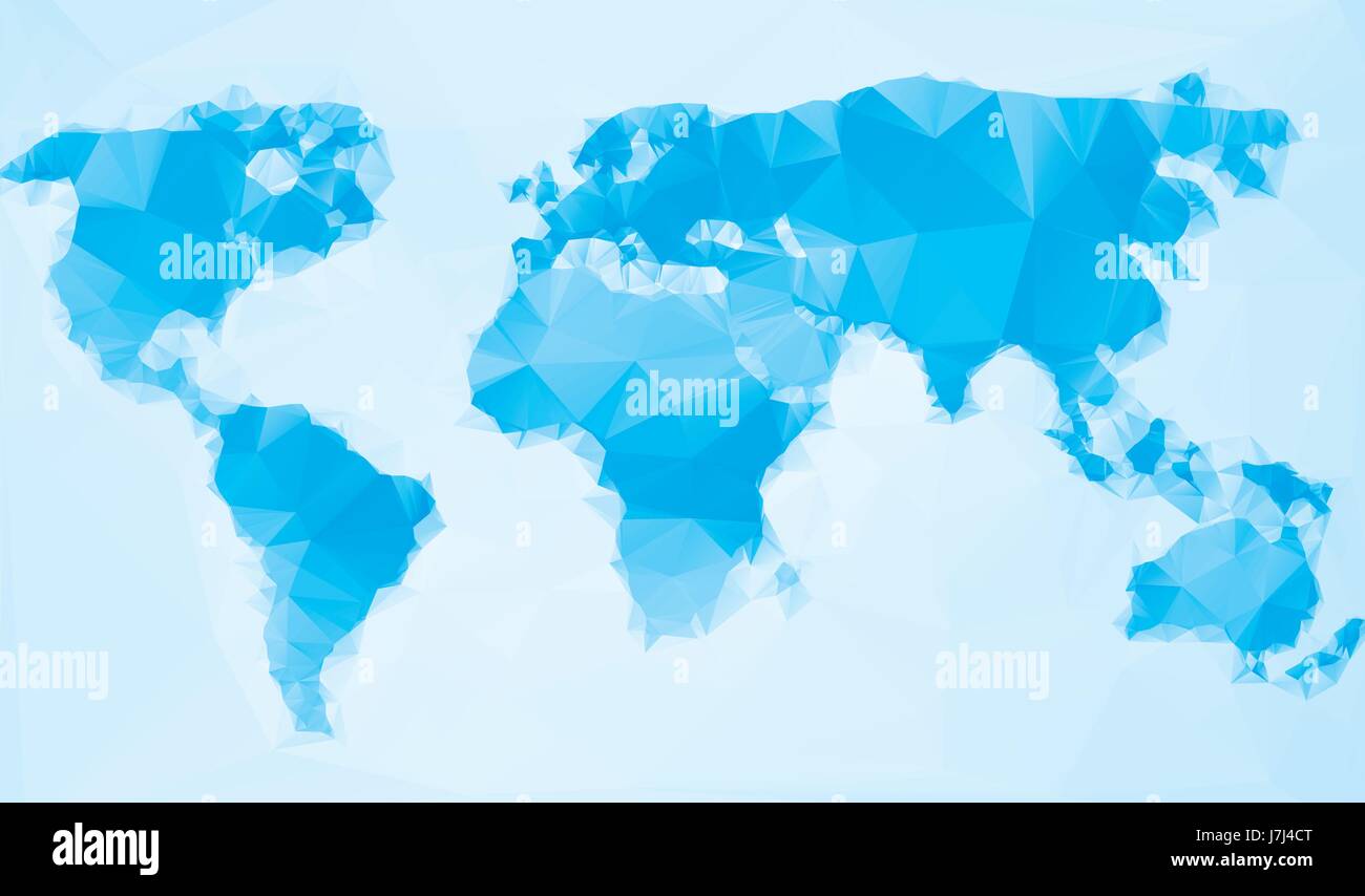 Triangle world map vector illustration. Stylize world map, technology ...