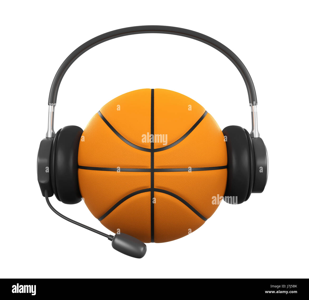 Basketball Ball with Headset Isolated Stock Photo - Alamy