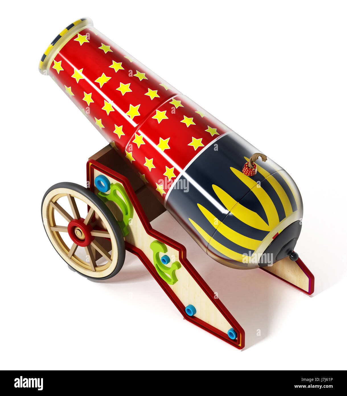 Circus cannon isolated on white background. 3D illustration Stock Photo ...