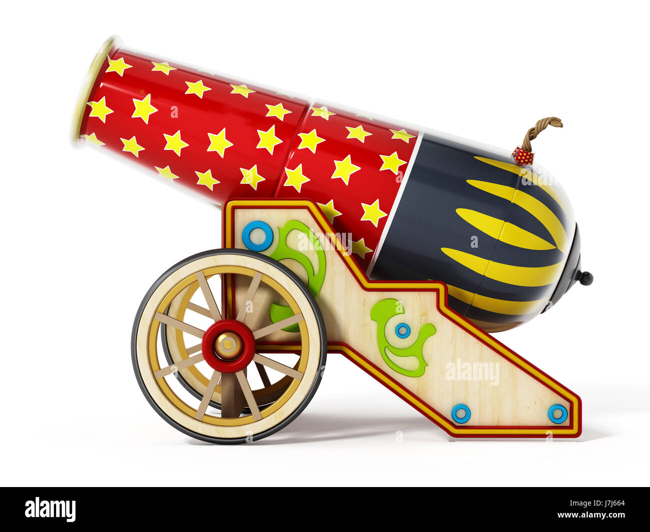 Circus cannon isolated on white background. 3D illustration Stock Photo ...