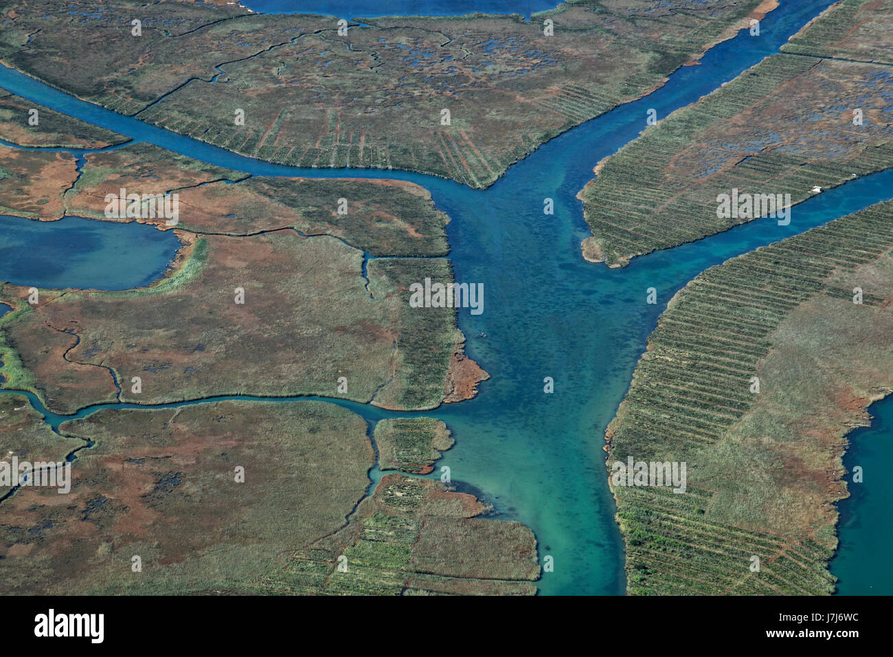 Aerial view of salt marsh on Neretva delta, Croatia Stock Photo - Alamy