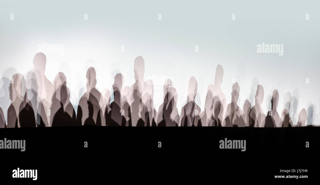 Lot of people shadows on white wall Stock Photo - Alamy