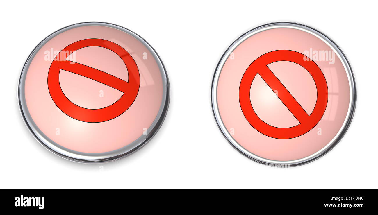 no button sign forbidden denied illegal prohibited pictogram symbol ...