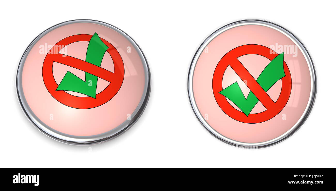no button mark sign tick forbidden pictogram symbol pictograph trade ...