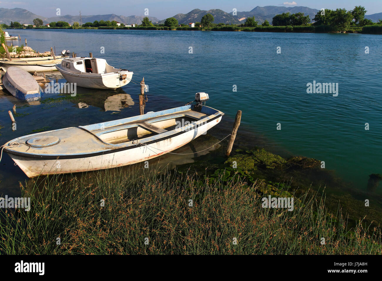 Boats on Neretva delta, Croatia Stock Photo - Alamy