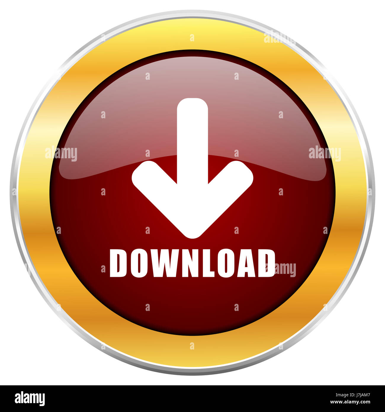 Download red web icon with golden border isolated on white background ...