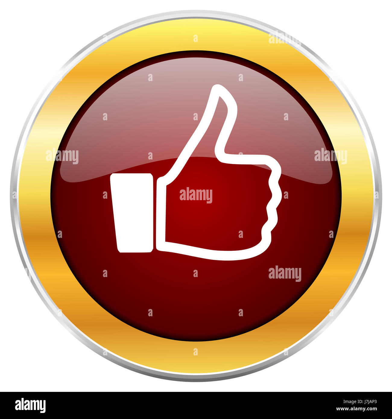 Like red web icon with golden border isolated on white background ...