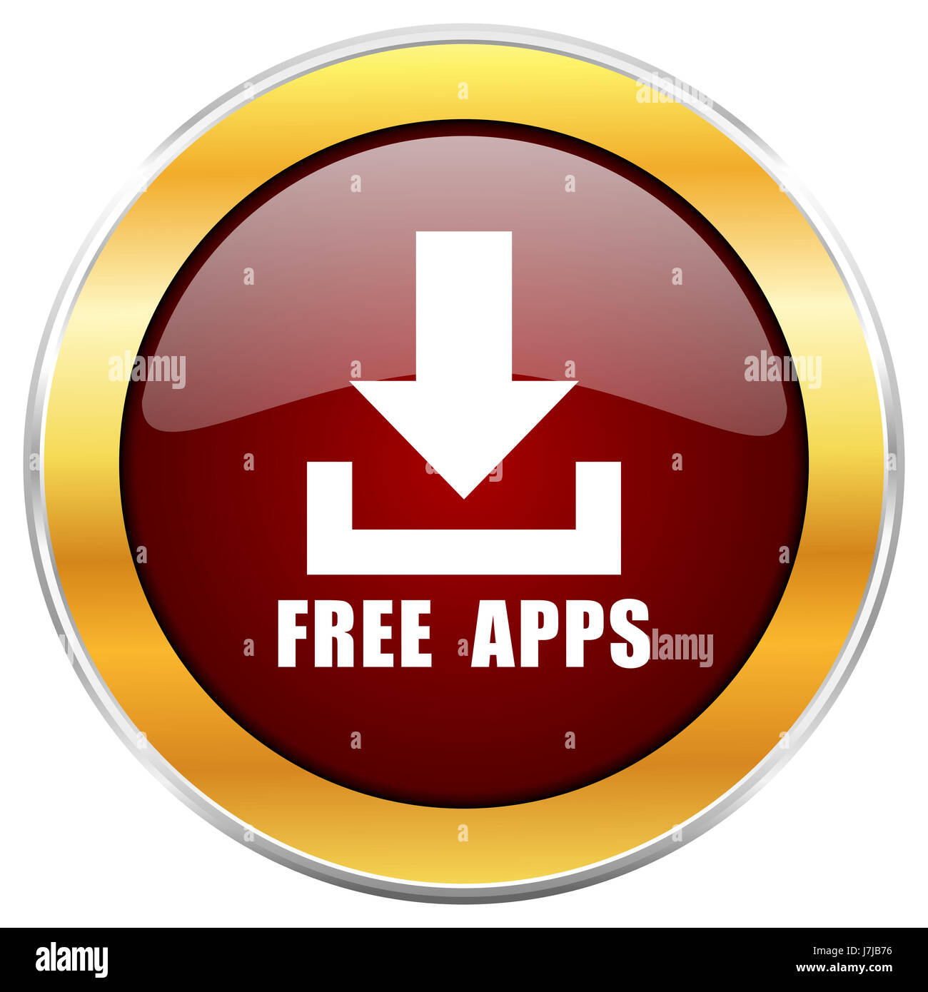 Free apps red web icon with golden border isolated on white background ...