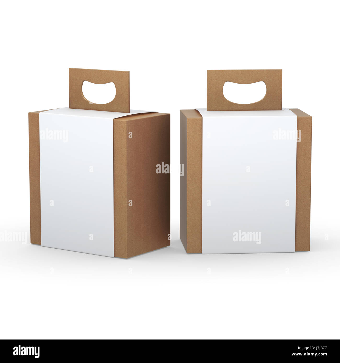Brown paper box with white wrap and handle packaging for variety ...