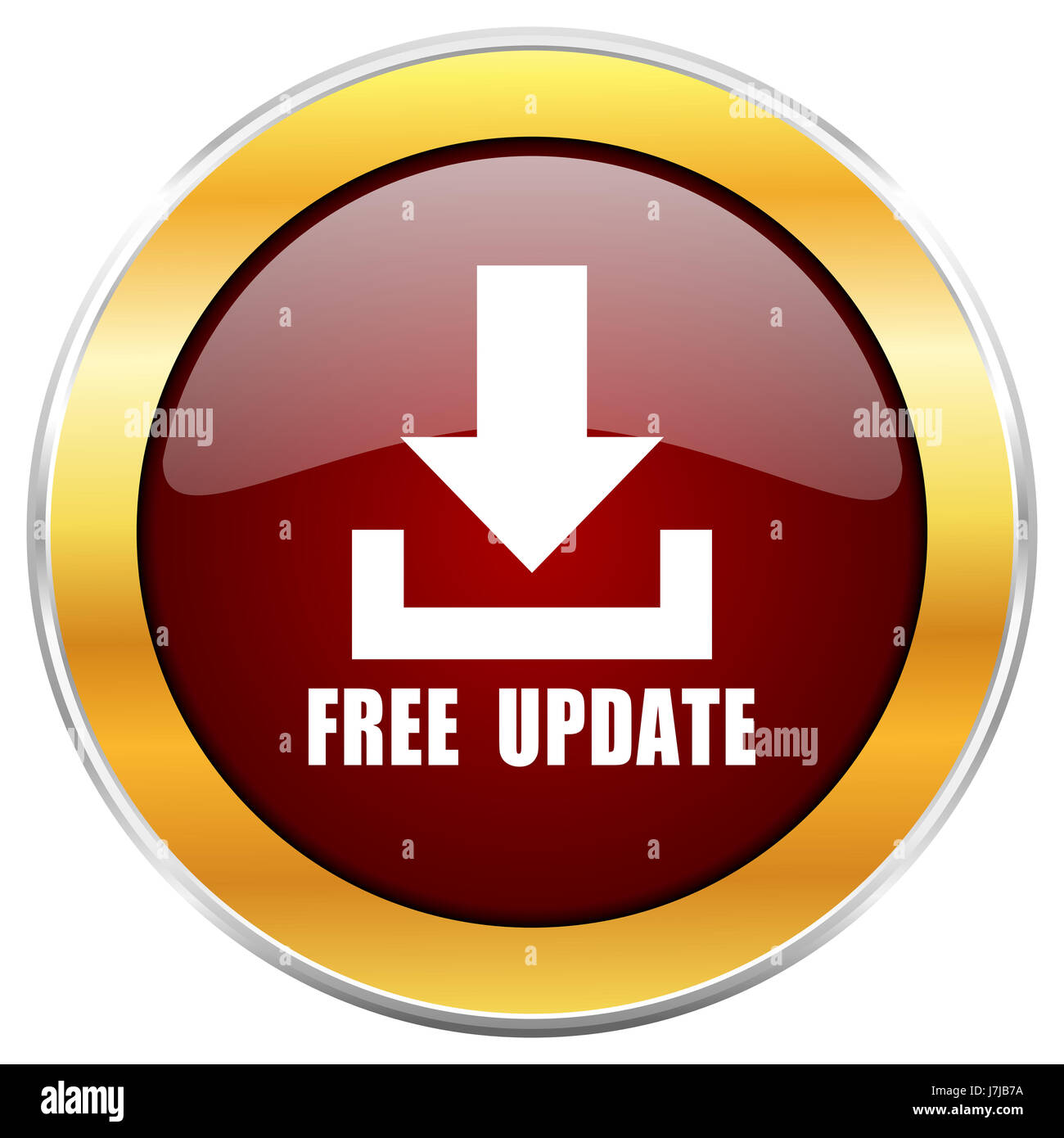 Free update red web icon with golden border isolated on white ...