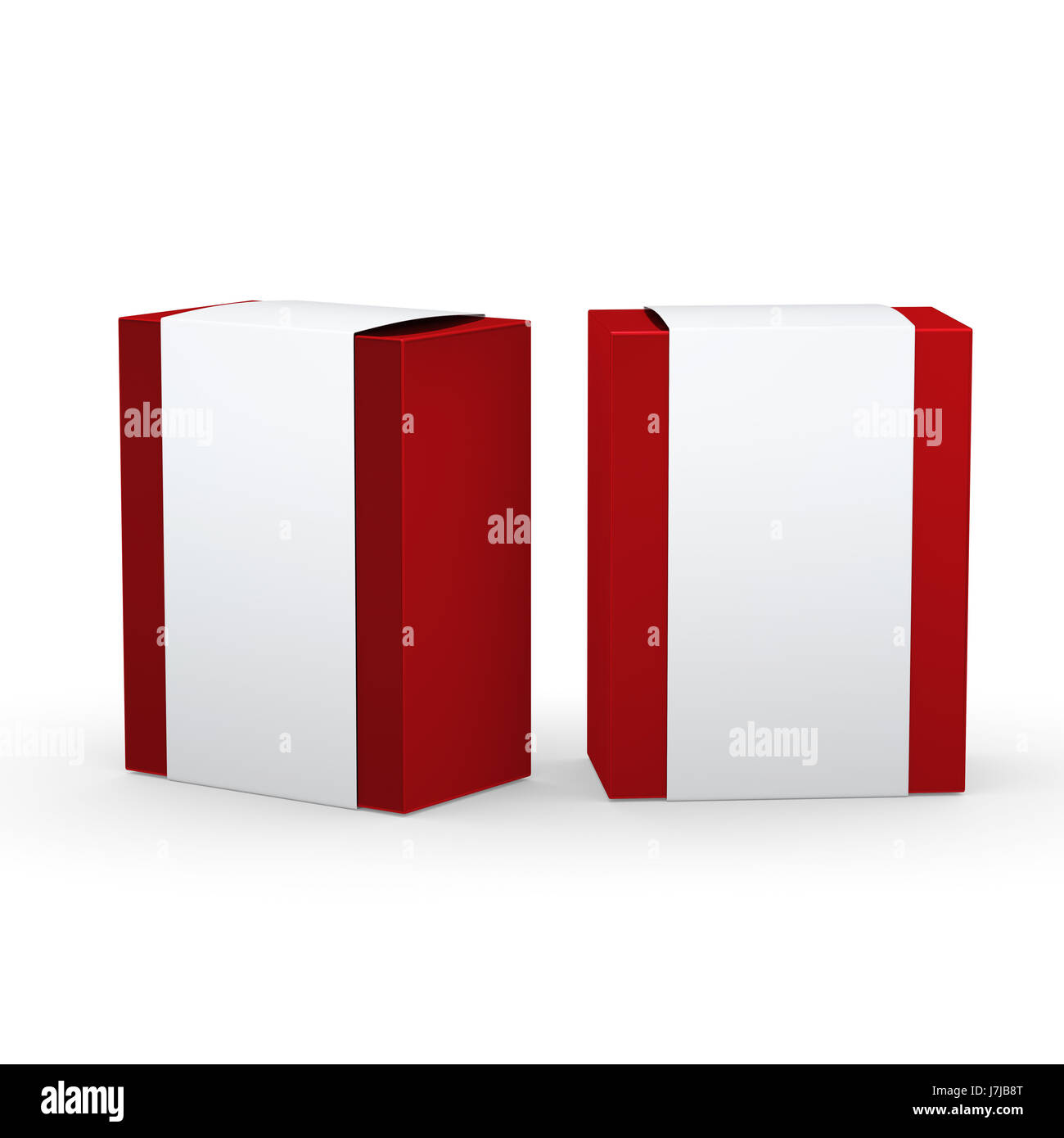 Red paper box with white wrap packaging for variety products, clipping ...