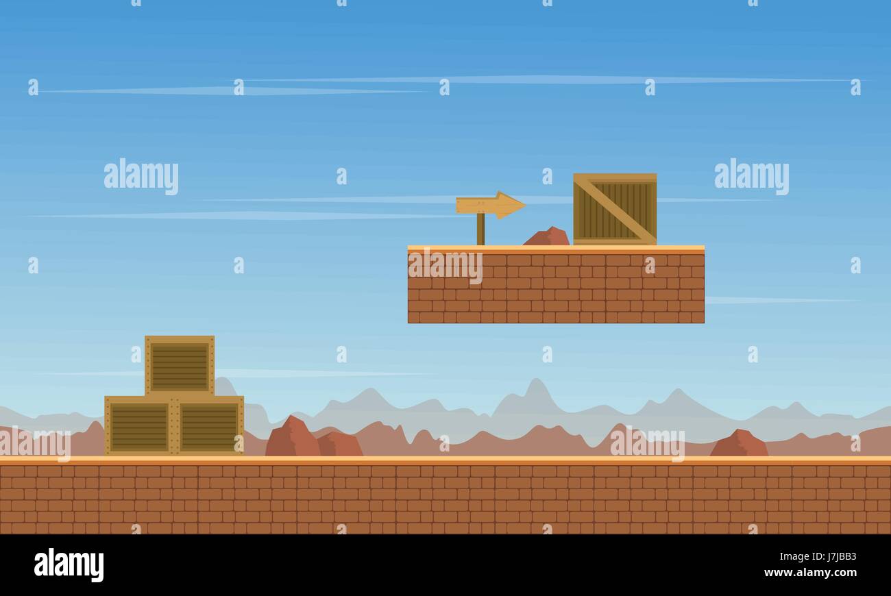 Box in desert scenery background game Stock Vector Image & Art - Alamy