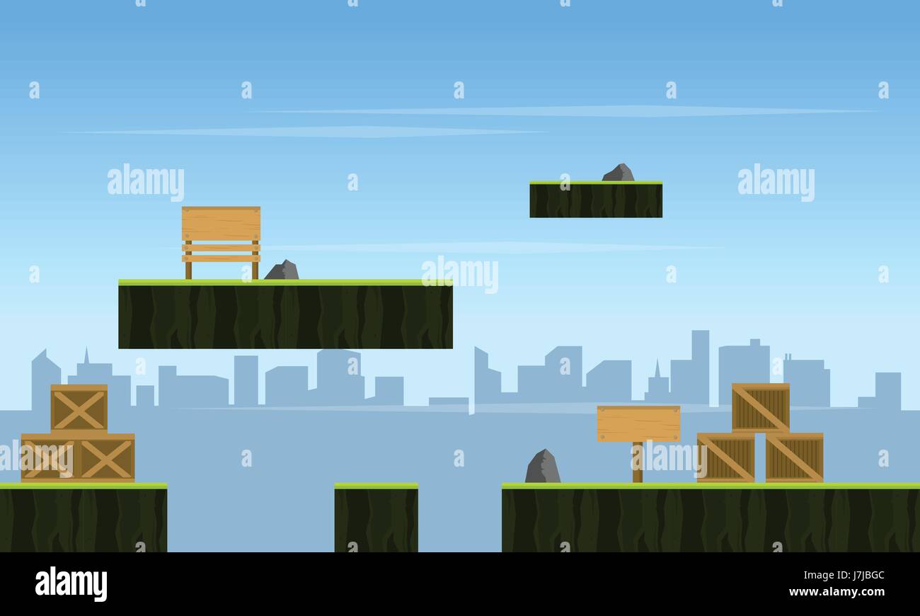 Collection game background style city scenery Stock Vector Image & Art ...