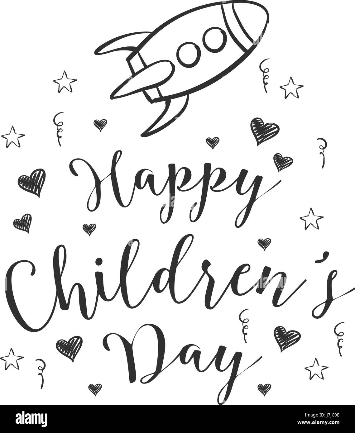 Doodle childrens day hand draw Stock Vector Image & Art - Alamy
