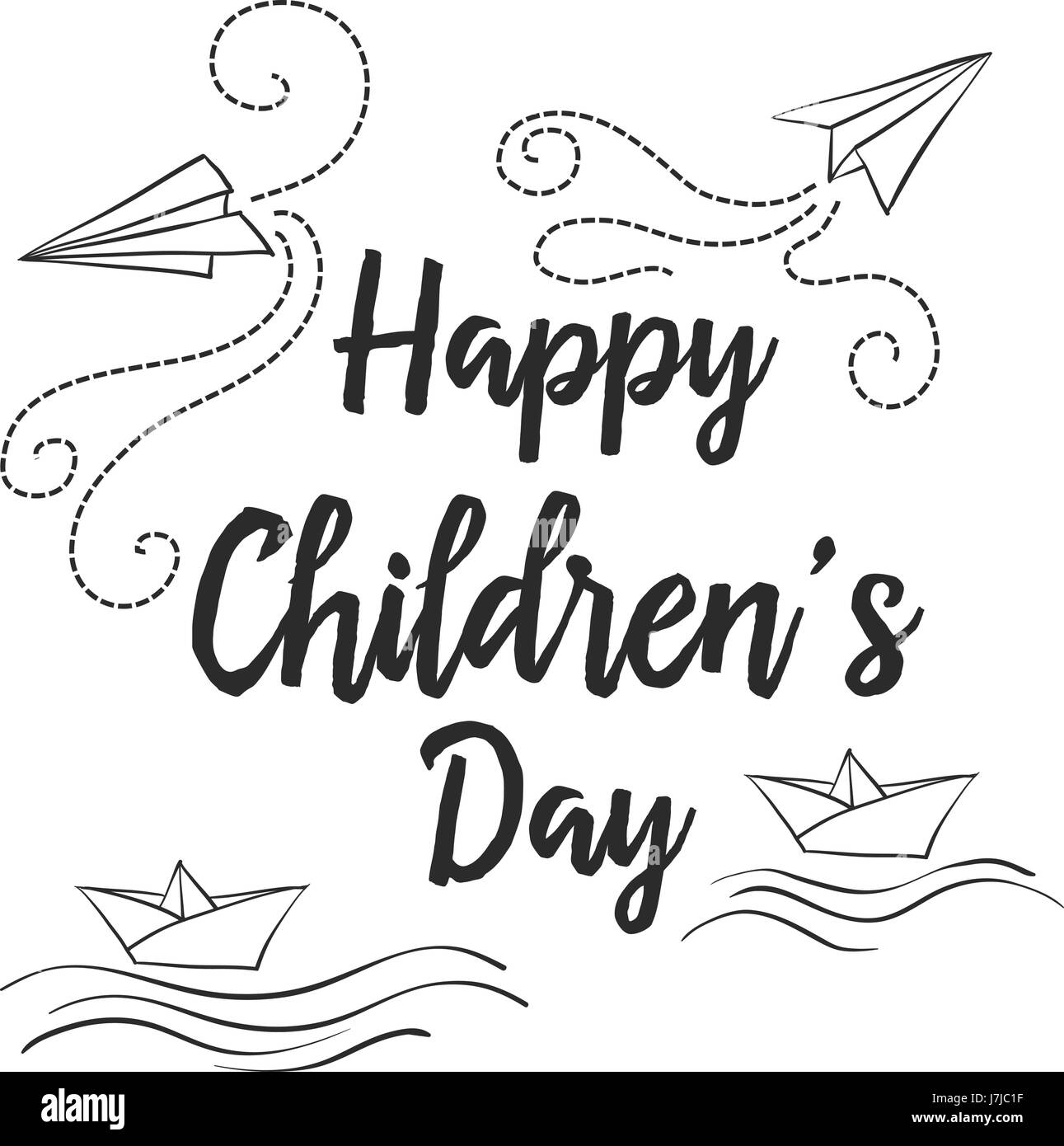 Happy Childrens Day Celebration Style Cut Out Stock Images & Pictures ...