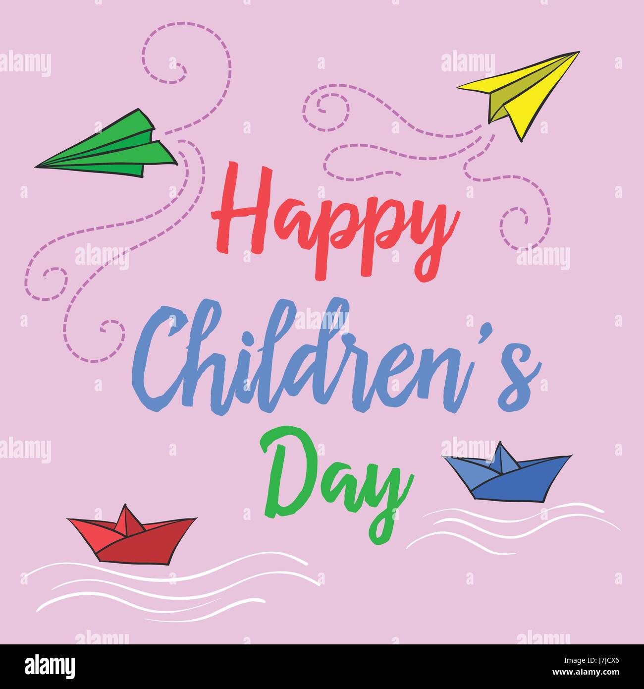 Doodle childrens day colorful style Stock Vector Image & Art - Alamy