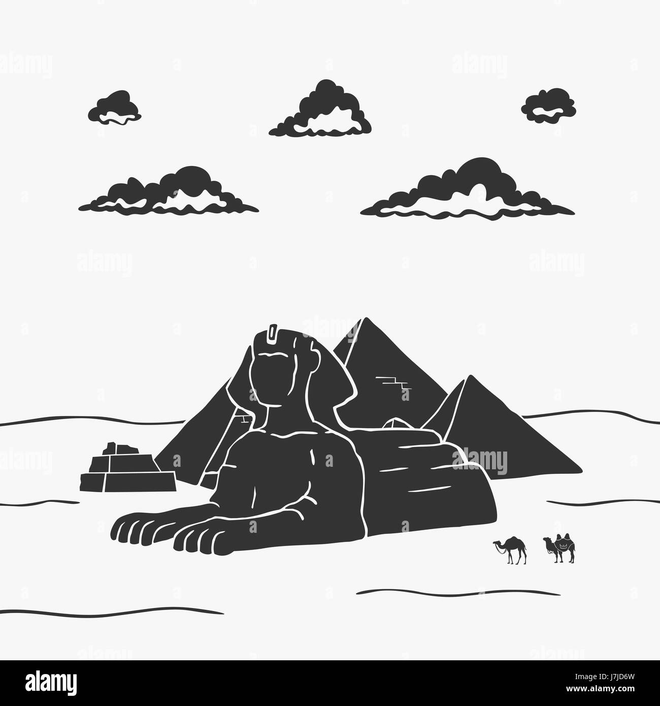 Camel silhouette pyramids hi-res stock photography and images - Alamy