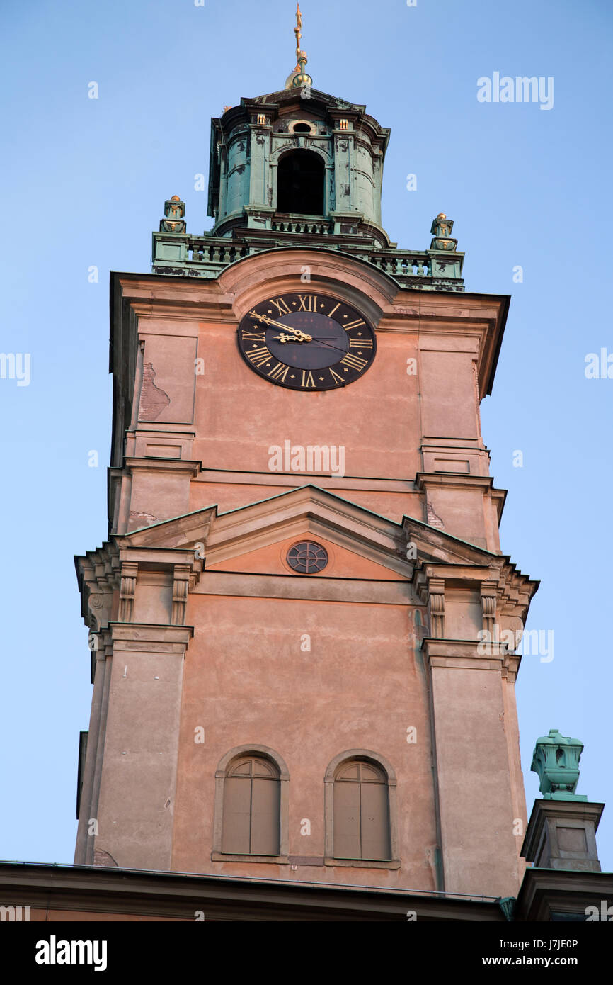 Tower of Storkyrkan Church; Gamla Stan Island; Stockholm; Sweden ...