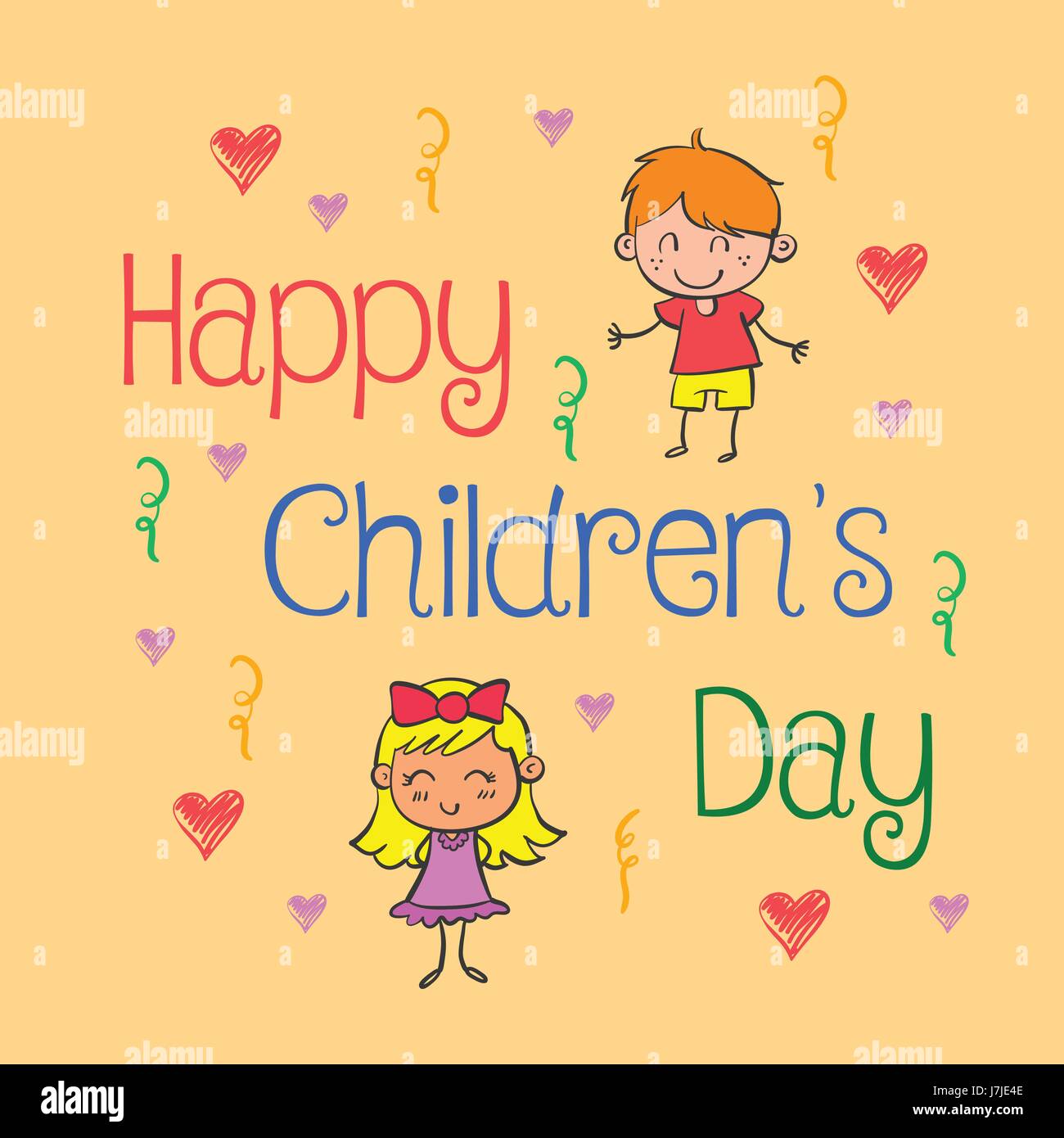 Background childrens day doodle style Stock Vector Image & Art - Alamy