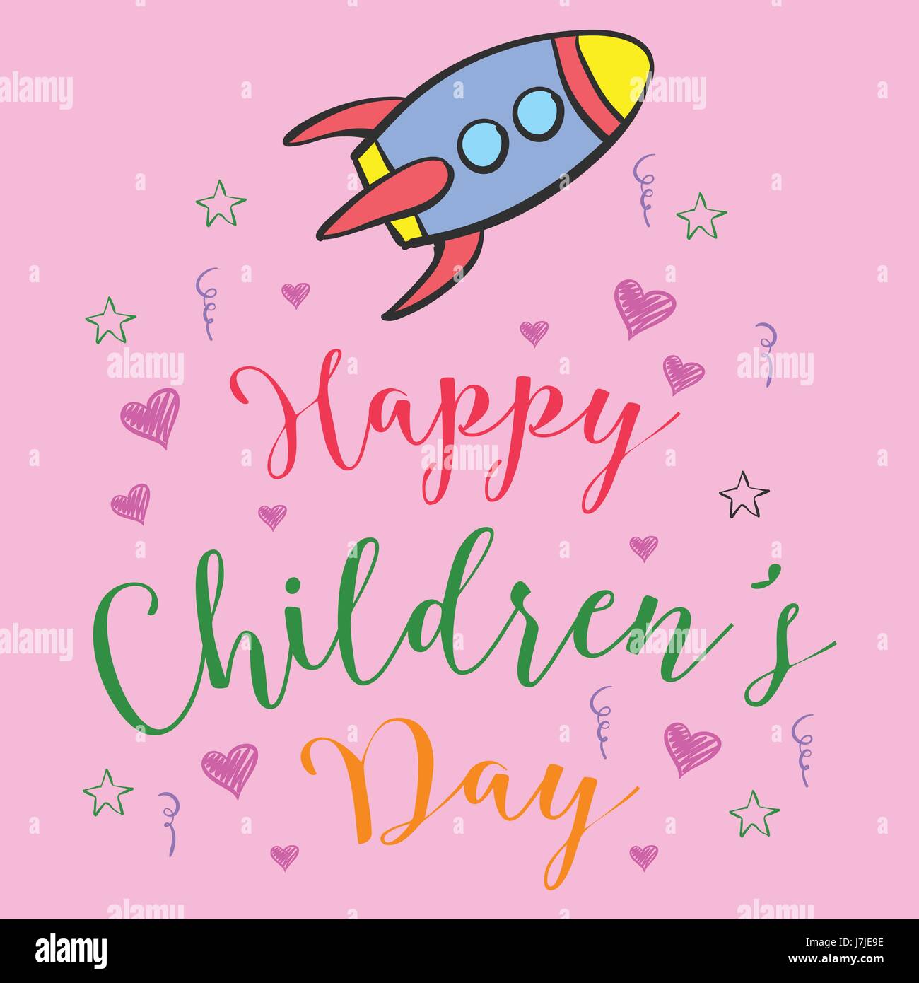 Colorful childrens day doodle style vector illustration Stock Vector ...