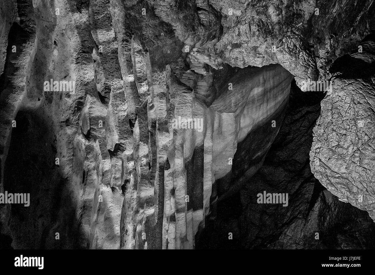 Caves and cave formations in the canyon of the river next to Bor in ...