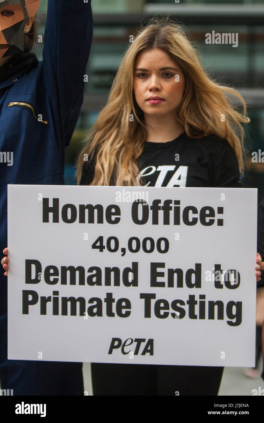 To mark World Day for Animals in Laboratories (24 April), PETA members ...