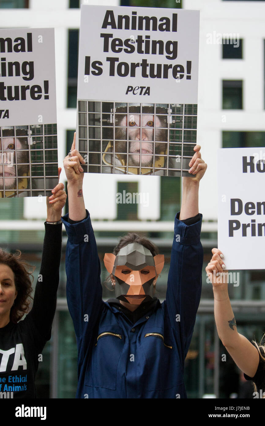 To mark World Day for Animals in Laboratories (24 April), PETA members ...