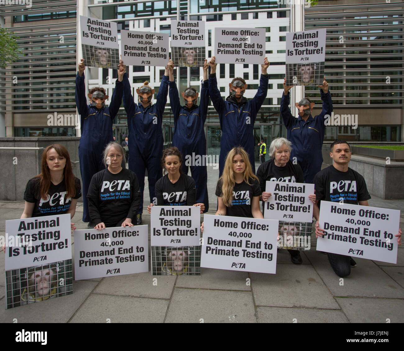 To mark World Day for Animals in Laboratories (24 April), PETA members ...