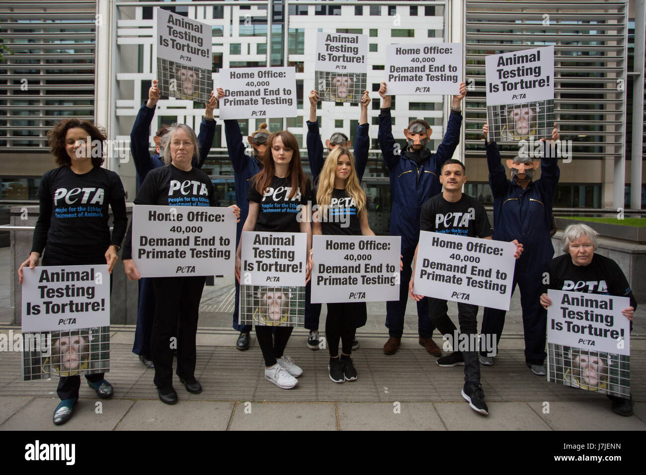 To mark World Day for Animals in Laboratories (24 April), PETA members ...